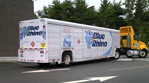 Blue Rhino propane fuel truck | Stock Video | Pond5