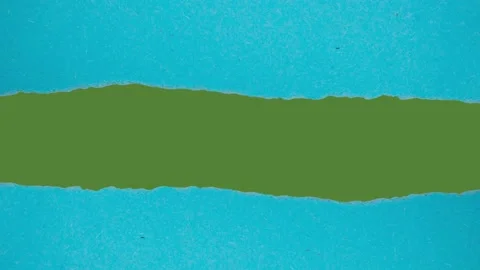 Blue ripped paper on green background wi... | Stock Video | Pond5