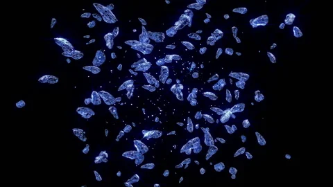 blue rock and star explosion particle an... | Stock Video | Pond5