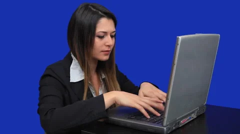 blue screen beautiful business woman gir... | Stock Video | Pond5