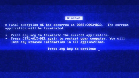 Blue screen of death in windows 95 softw... | Stock Video | Pond5