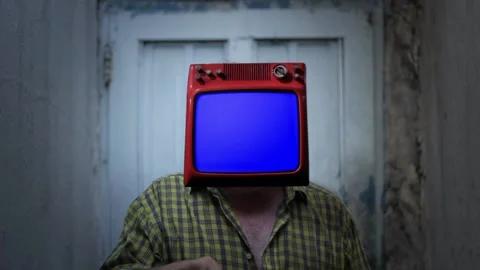 Blue Screen TV Man. Retro TV with Blue S... | Stock Video | Pond5