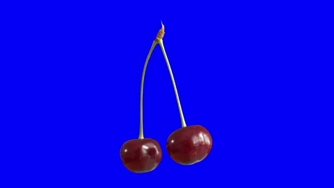 Blue scren double cherry spinning. Chrom... | Stock Video | Pond5
