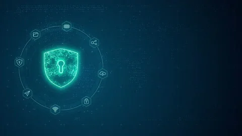 Blue security key with line connection a... | Stock Video | Pond5