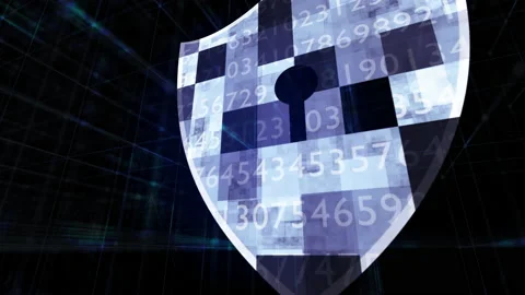 A blue security shield and firewall moti... | Stock Video | Pond5