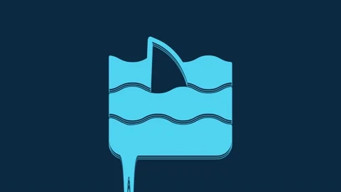Blue Shark fin in ocean wave icon isolat... | Stock Video | Pond5