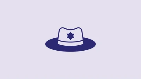Blue Sheriff hat with badge icon isolate... | Stock Video | Pond5