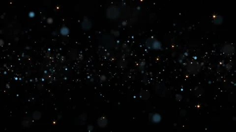 Blue Shiny Particles with Stars on Black... | Stock Video | Pond5