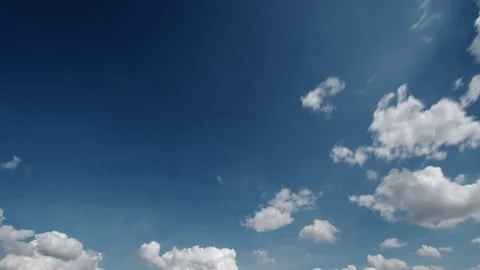 Blue sky background with white clouds, r... | Stock Video | Pond5