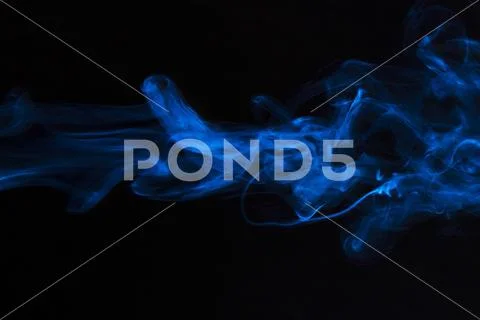 Photograph: Blue smoke overlay texture movement black background ...