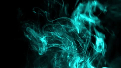 Blue smoke rising to black background | Stock Video | Pond5
