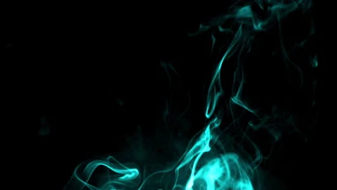Blue smoke rising to black background | Stock Video | Pond5