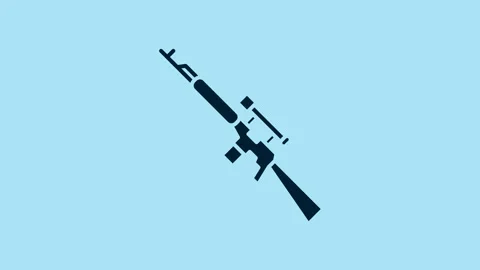 Blue Sniper rifle with scope icon isolat... | Stock Video | Pond5