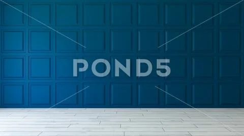 Blue square decorative wall panels concept 3d illustration Illustration ...