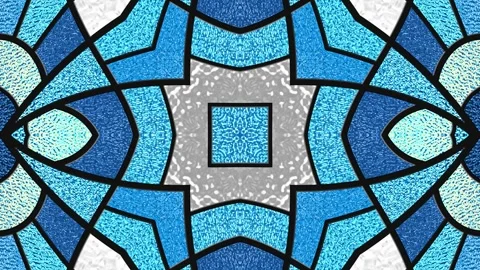 Blue stained glass animation. Looping fo... | Stock Video | Pond5