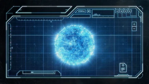Blue Star Analysis Scan - Futuristic Com... | Stock Video | Pond5