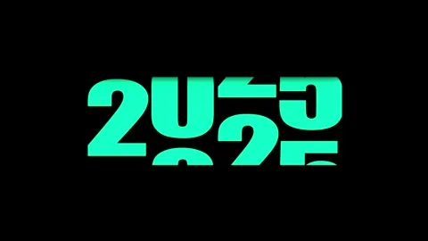 Blue text 2025 counting animation on bla... | Stock Video | Pond5