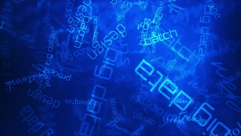 Blue Text of Big Data word typing motion | Stock Video | Pond5