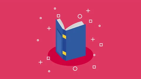 blue text book open animation | Stock Video | Pond5