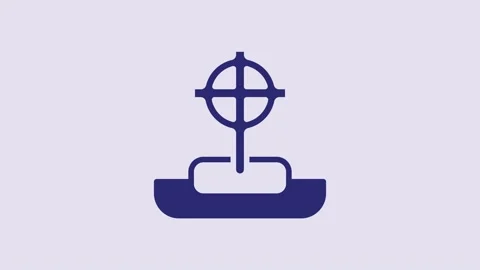 Blue Tombstone with cross icon isolated ... | Stock Video | Pond5