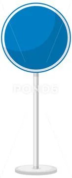Blue traffic sign on white background Illustration #144170428