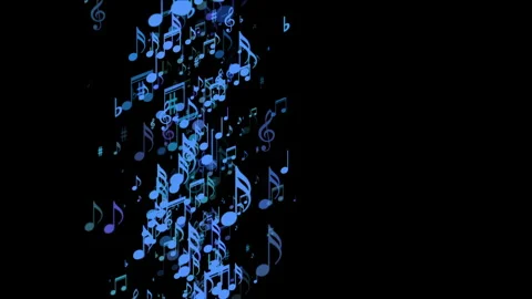 Blue transitional music notes from left ... | Stock Video | Pond5