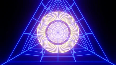 Blue triangle and Yellow circle VJ loop ... | Stock Video | Pond5