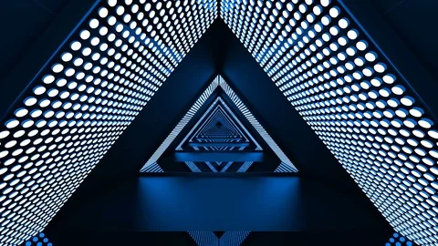 Blue Triangle Loop Abstract Futuristic B... | Stock Video | Pond5