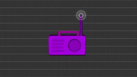 Blue vintage radio icon animated on a br... | Stock Video | Pond5