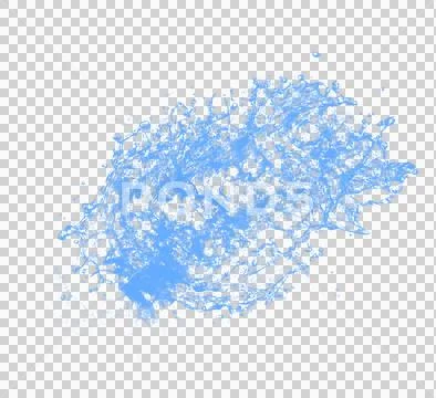 Blue water splash isolated on transparent background: Graphic #229245449