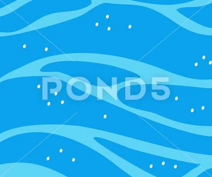 Blue water surface template in cartoon style: Graphic #207995909