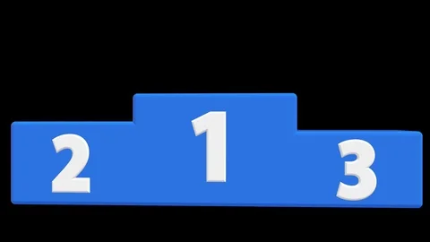 Blue Winners Podium on black background | Stock Video | Pond5