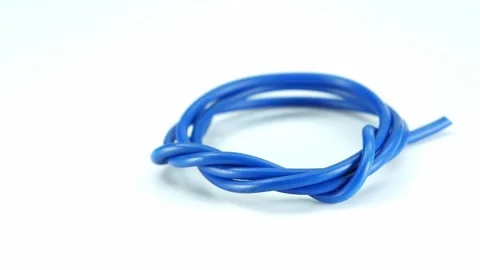 blue wire cable of usb and adapter isola... | Stock Video | Pond5