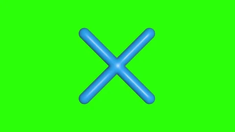 Blue x sign animation on green screen ba... | Stock Video | Pond5
