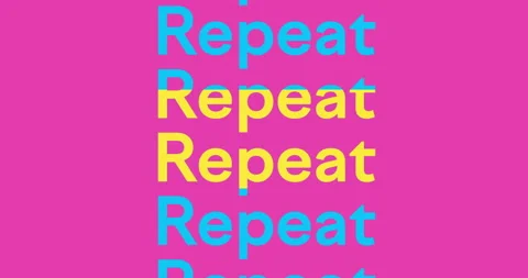 Blue, yellow and pink Text repeat animat... | Stock Video | Pond5