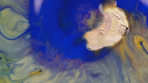 Blue yellow gold copper color shiny back... | Stock Video | Pond5