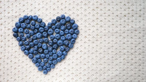 Blueberry Heart Shape Symbol Concept For... | Stock Video | Pond5