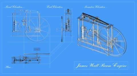 Blueprint engineering drawing animation ... | Stock Video | Pond5