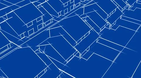 blueprint houses animation (hd loop) | Stock Video | Pond5