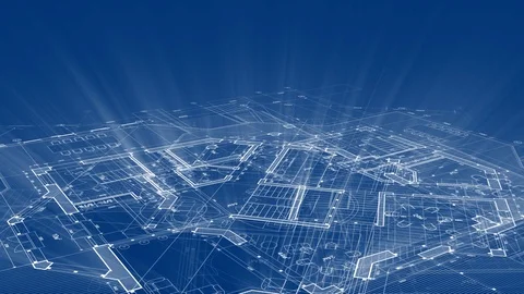 blueprint plan - illustration of a plan ... | Stock Video | Pond5