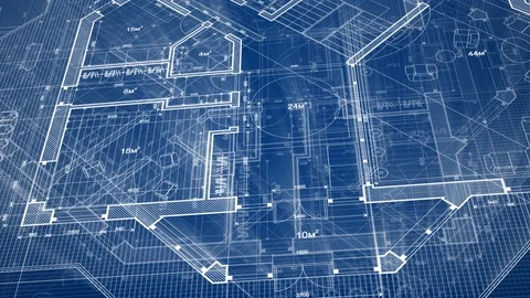 blueprint plan - illustration of a plan ... | Stock Video | Pond5