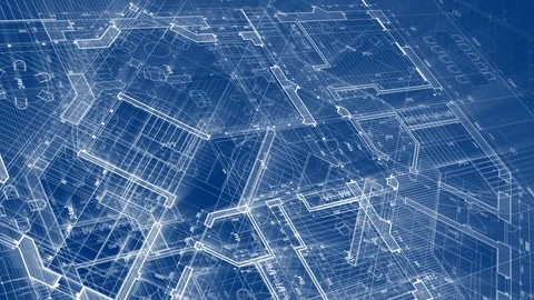 blueprint plan - illustration of a plan ... | Stock Video | Pond5