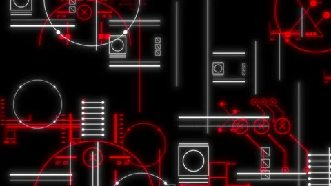 Blueprint Schematics Animated Into A Coo... | Stock Video | Pond5