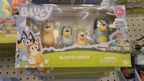 Bluey and Family Toy Retailer Products | Stock Video | Pond5