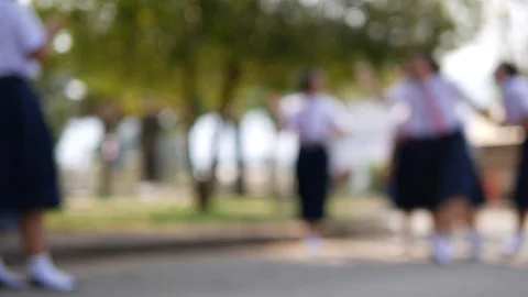 Blur background of Asian high school stu... | Stock Video | Pond5