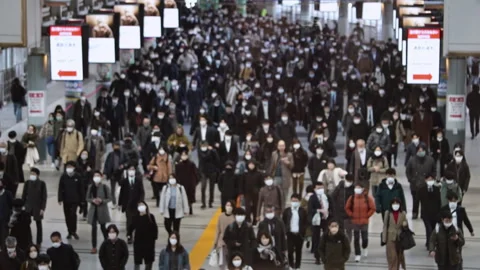 Blur background, crowd of Asian people w... | Stock Video | Pond5