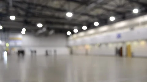 Blurred background. Inside big empty bui... | Stock Video | Pond5