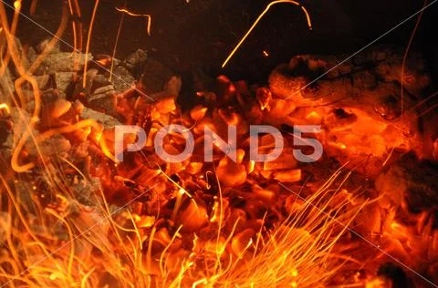 Blurred ember and sparks texture Stock Image ~ #137634726