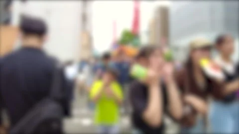 Blurred POV of the Japanese summer festi... | Stock Video | Pond5