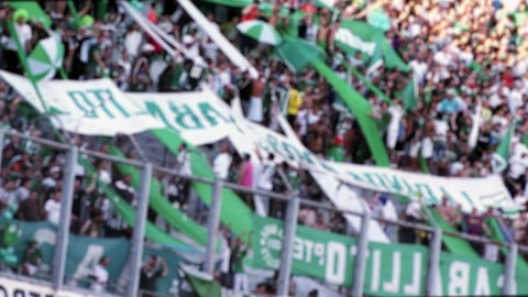 Blurred Soccer Fans at a Soccer Stadium ... | Stock Video | Pond5
